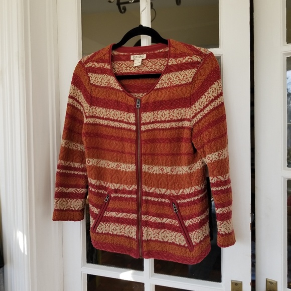 Lucky Brand | Sweaters | Lucky Brand Striped Sweater In Rust Pink ...